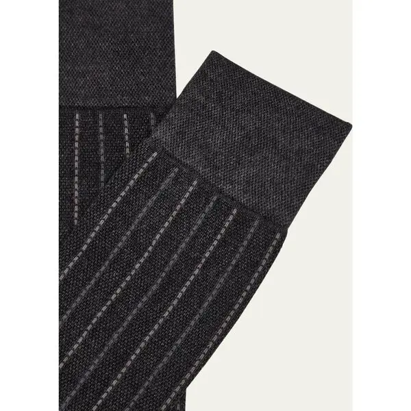 Marcoliani Elegance Pique Crew Socks - Charcoal