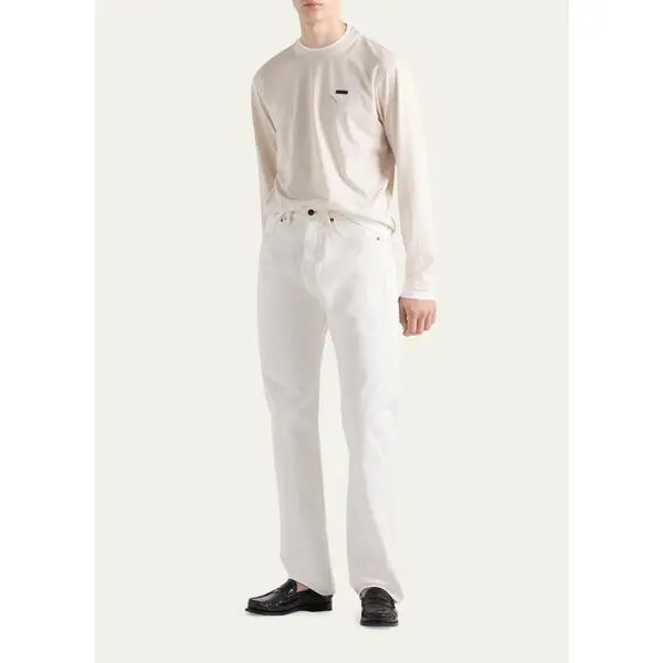 Prada Jersey Long-sleeve Crewneck T-shirt