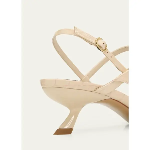 ALEXANDRE BIRMAN 50mm Slim Clarita Croc-embossed Leather Sandals