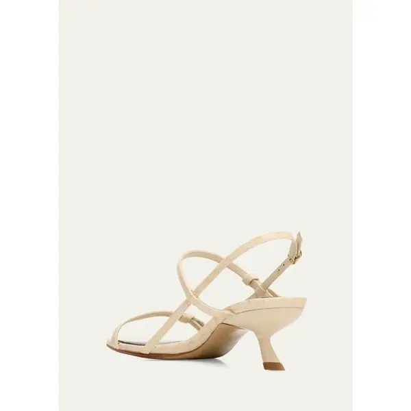 ALEXANDRE BIRMAN 50mm Slim Clarita Croc-embossed Leather Sandals