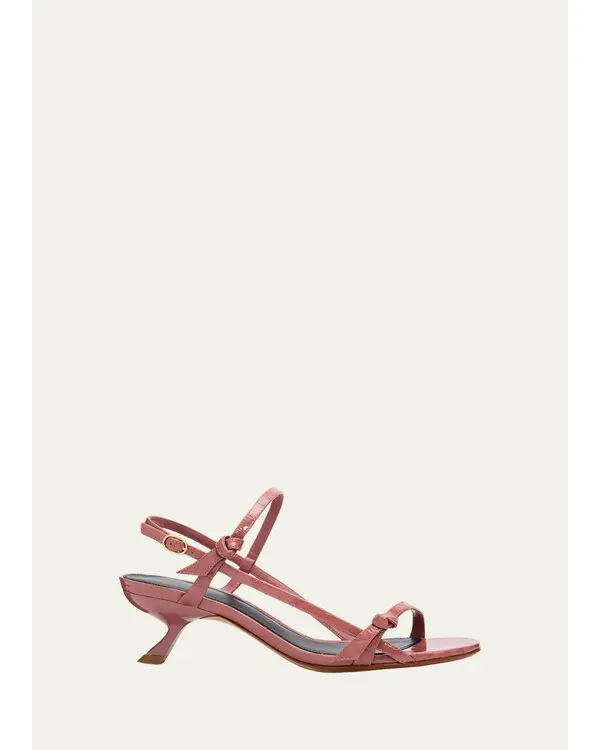 ALEXANDRE BIRMAN 50mm Clarita Caged Croc-embossed Leather Sandals