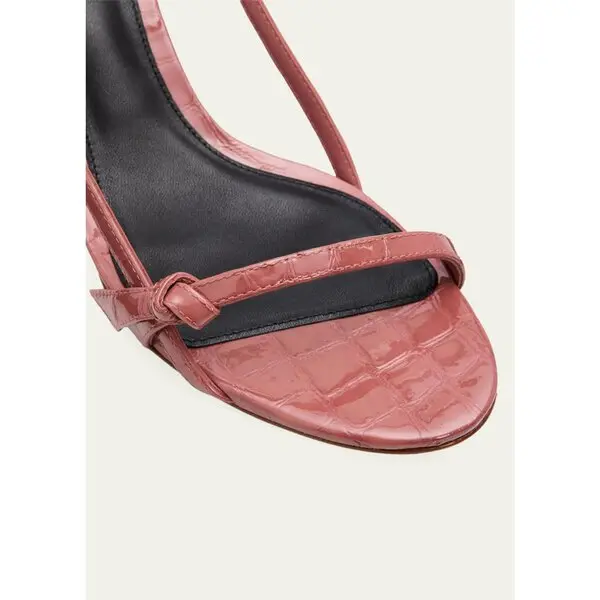 ALEXANDRE BIRMAN 50mm Clarita Caged Croc-embossed Leather Sandals