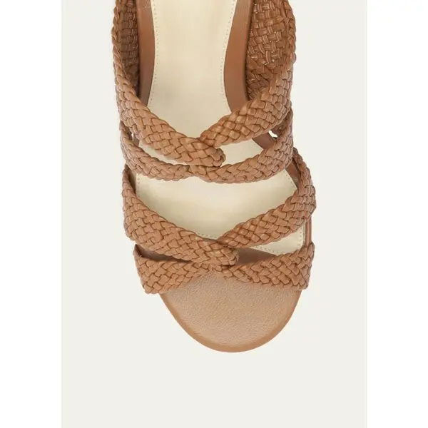 ALEXANDRE BIRMAN 45mm Sabrina Leather Block Heel Slide Sandals
