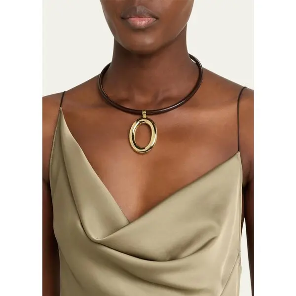 BEN-AMUN 24k Gold Electroplated Pendant Cord Necklace