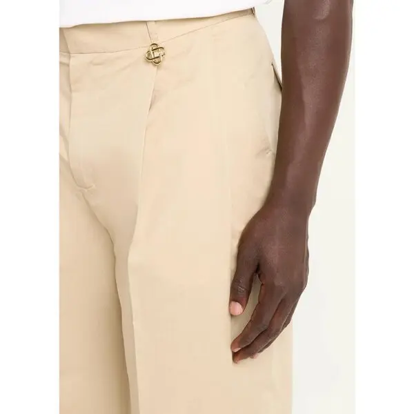 Casablanca Poplin Pleated Straight-leg Trousers
