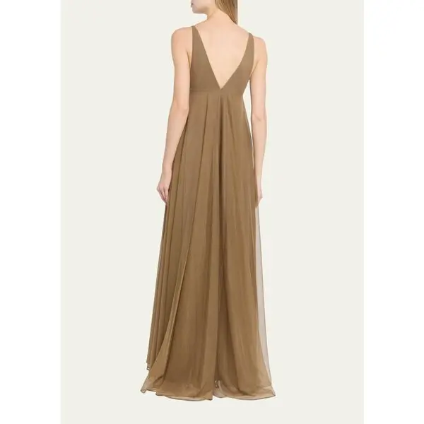 Ronny Kobo Chrissina Plunging Tulle Gown