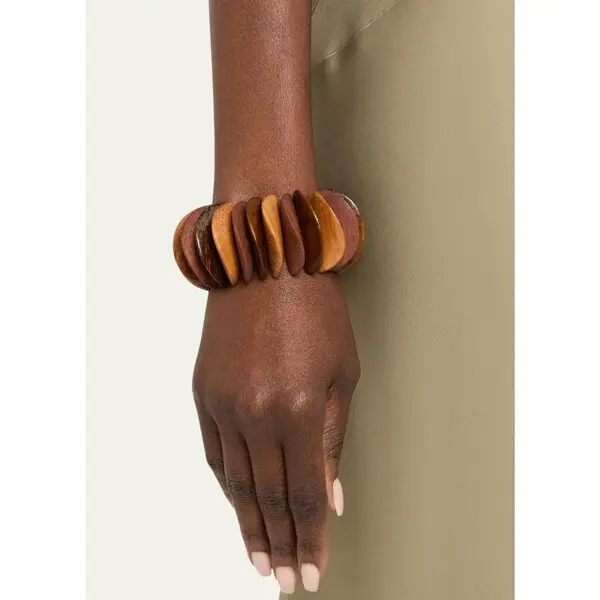 BEN-AMUN Stretch Two-tone Wooden Bracelet