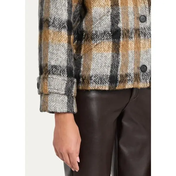 Simkhai Virelle Plaid Brushed Knit Jacket