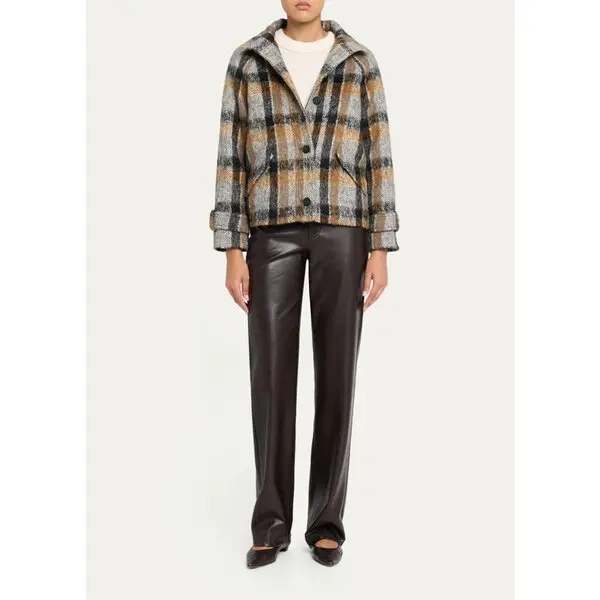 Simkhai Virelle Plaid Brushed Knit Jacket