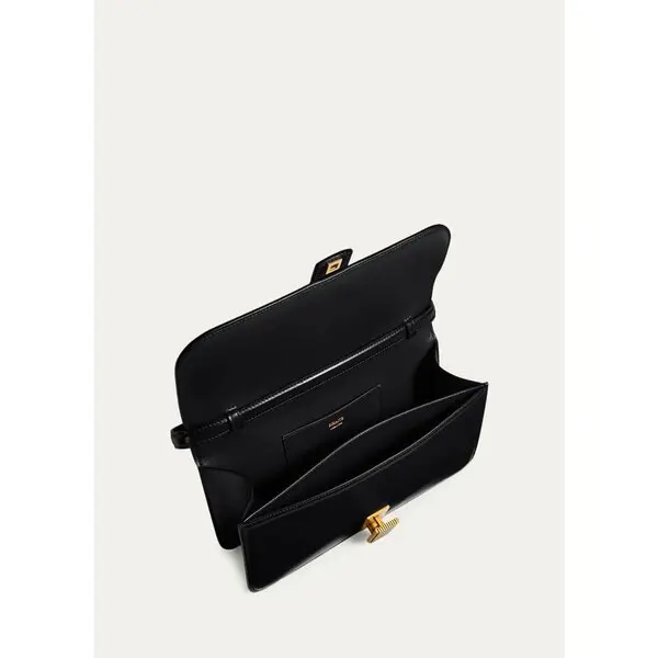 Khaite Blake Glossy Leather Top-handle Bag - Black