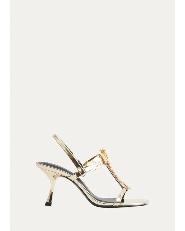 Simkhai 75mm Lula Dragonfly Metallic Leather Sandals