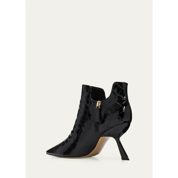 ALEXANDRE BIRMAN 85mm Meredith Croc-embossed Leather Booties