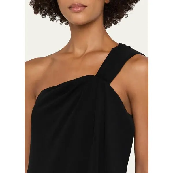 Ronny Kobo Xaden Draped One-shoulder Crepe Maxi Dress