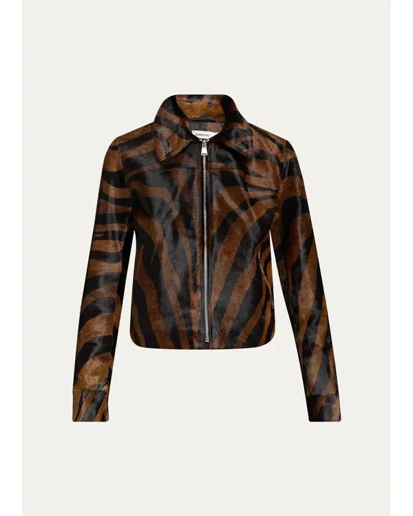 Simkhai Daria Calf Hair Jacket - Zebra