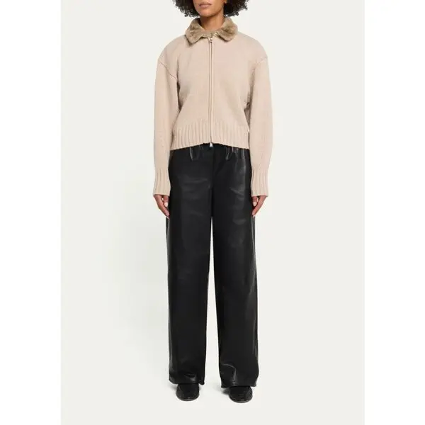 Simkhai Corrine Leather Pull-on Pants