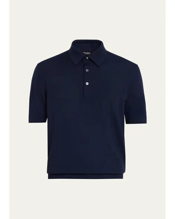 Zegna Wool Short-sleeve Polo Shirt