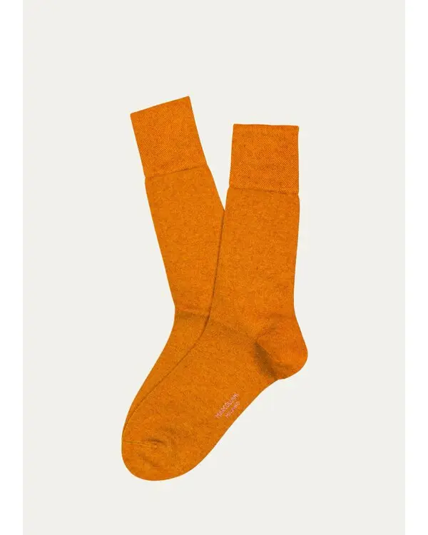 Marcoliani Solid Crew Socks - Blue Multi
