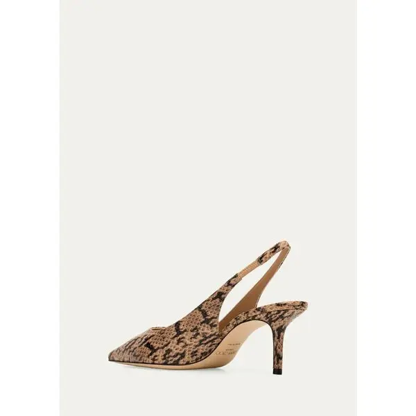 JIMMY CHOO 65mm Love -printed Leather Slingback Pumps