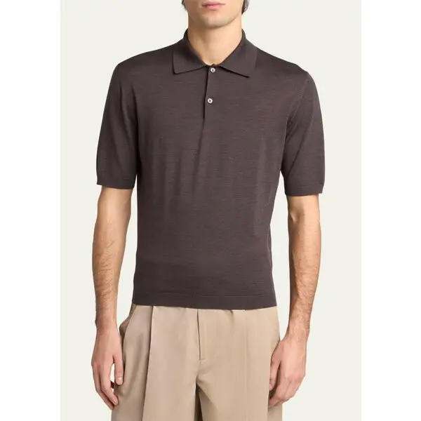 JIL SANDER Lightweight Wool Polo T-shirt