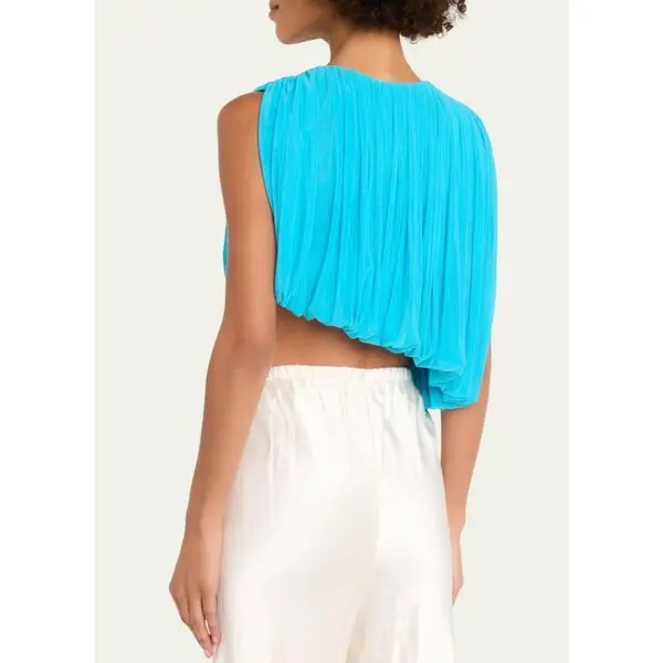 Ronny Kobo Chelly Sleeveless Asymmetric Draped Jersey Top