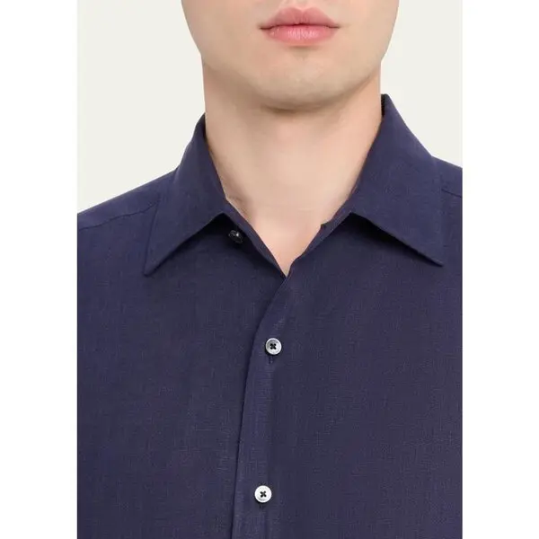 Zegna Oasi Lino Linen Button-down Shirt
