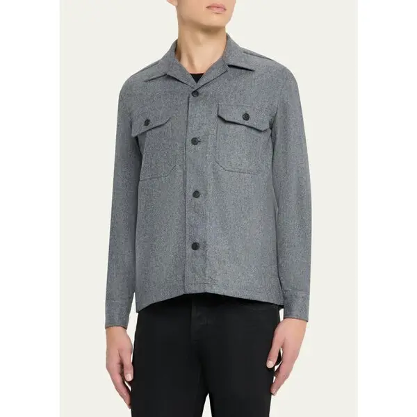 SALVATORE PICCOLO Wool Double-pocket Overshirt