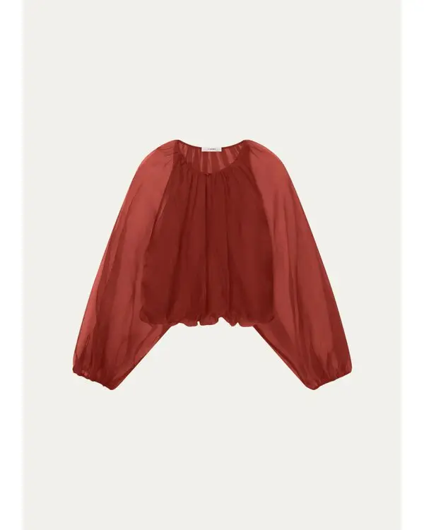 FRAME The Sheer Balloon Blouse