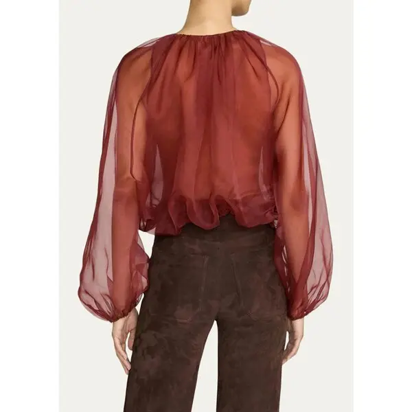 FRAME The Sheer Balloon Blouse