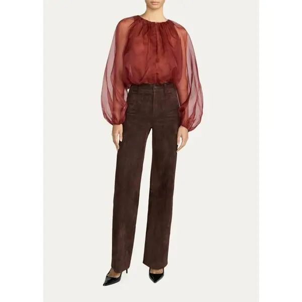 FRAME The Sheer Balloon Blouse