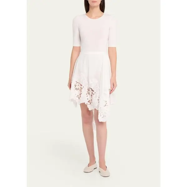 Ronny Kobo Ashley Embroidered Asymmetric Cotton Skirt