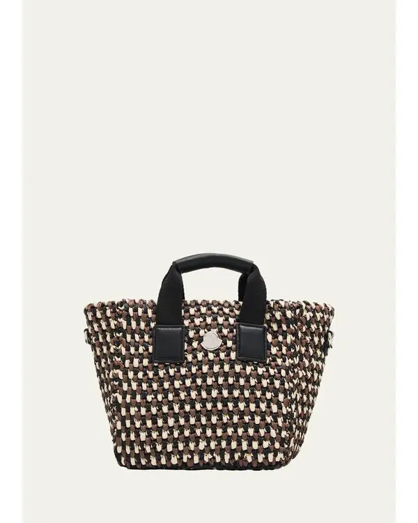 Moncler Caradoc Micro Raffia Crochet Tote Bag - Multi
