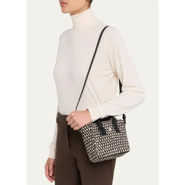 Moncler Caradoc Micro Raffia Crochet Tote Bag - Multi