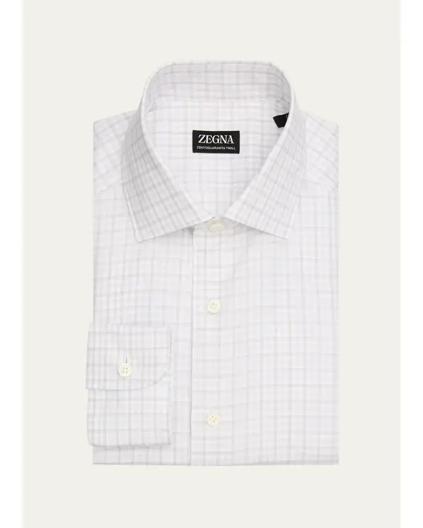 Zegna Plaid Cotton-linen Shirt