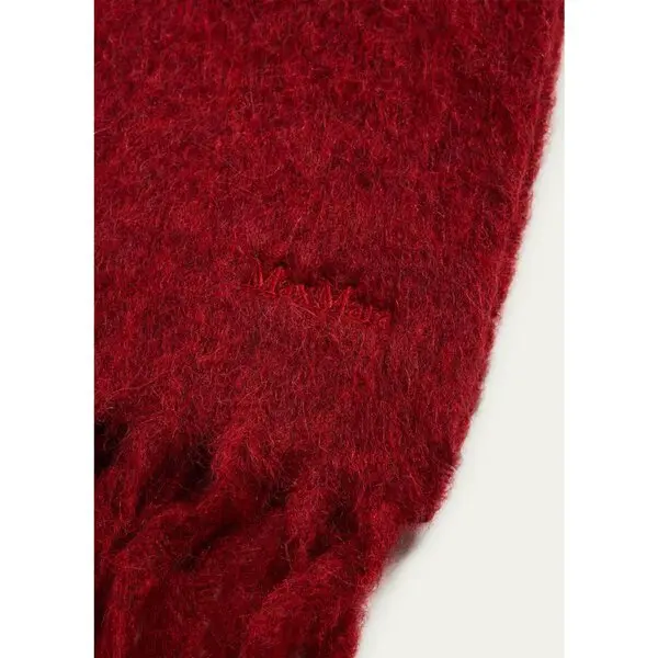 Max Mara Osso Fringed Alpaca Scarf - Bordeaux