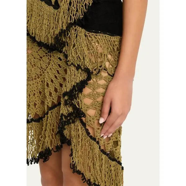DIOTIMA Trio Web Crochet Ruffle Backless Dress