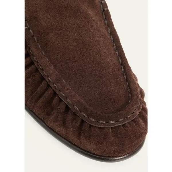 THE ROW Soft Moccasin Two Suede Loafers