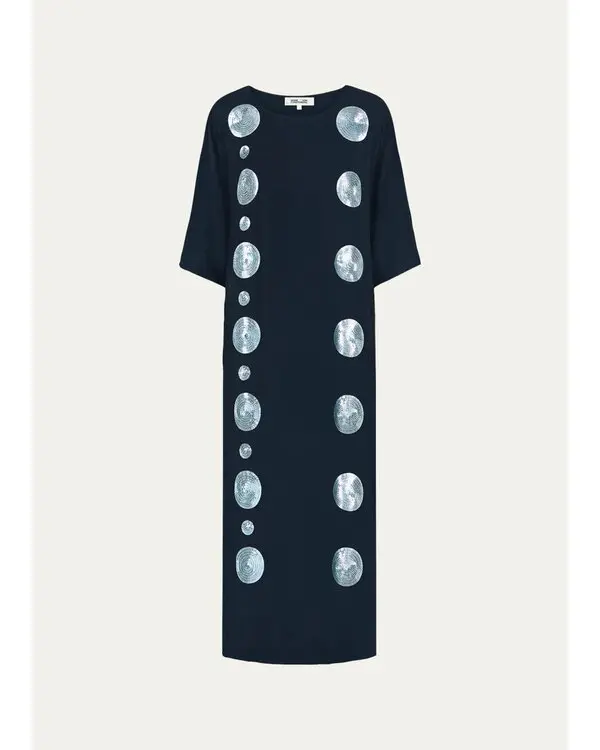 Diane Von Furstenberg Isabelle Sequin Silk Maxi Dress
