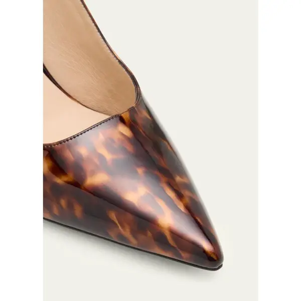 STUART WEITZMAN 75mm Power Tortoiseshell Patent Leather Slingback Pumps