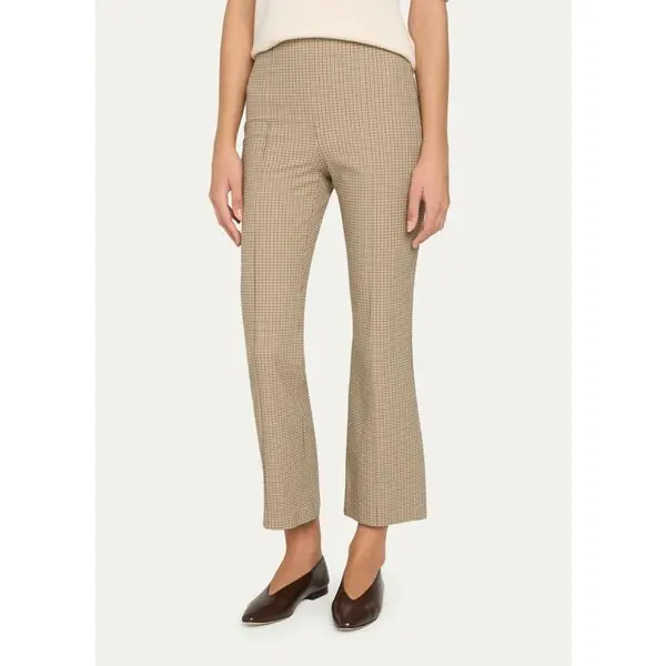 Vince Niki Plaid Mid-rise Crop Flare Pants