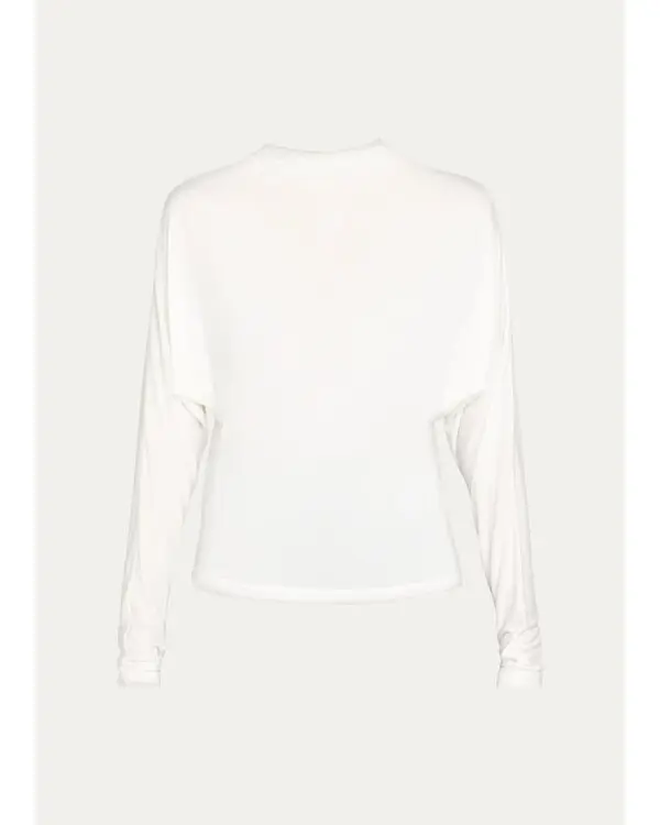 Vince Draped Funnel-neck Dolman-sleeve Top