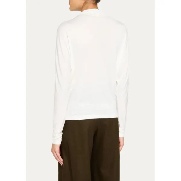Vince Draped Funnel-neck Dolman-sleeve Top