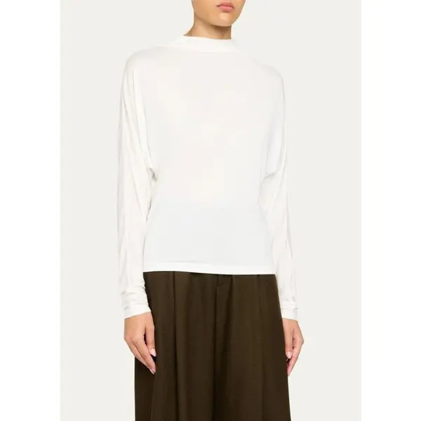 Vince Draped Funnel-neck Dolman-sleeve Top