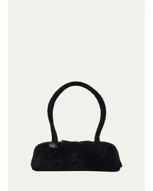 Alaïa Le Teckel Shaved Shearling Medium Shoulder Bag