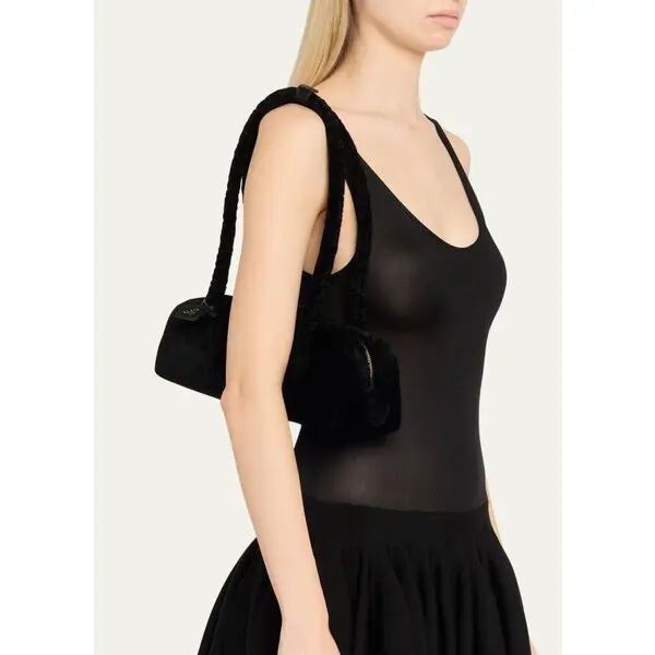 Alaïa Le Teckel Shaved Shearling Medium Shoulder Bag