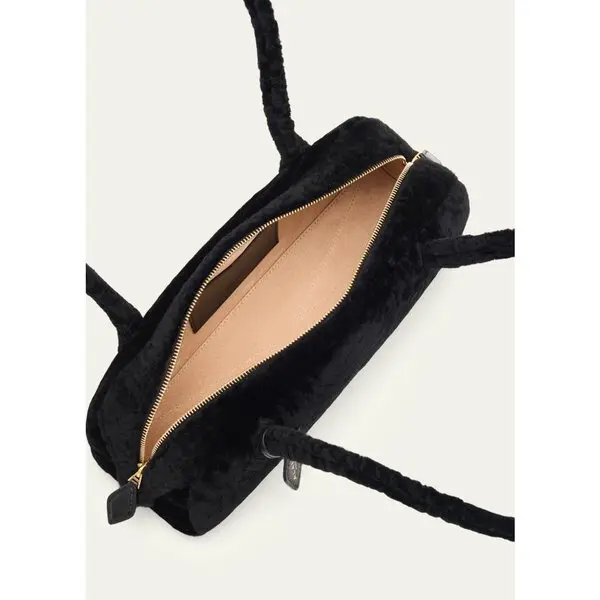 Alaïa Le Teckel Shaved Shearling Medium Shoulder Bag