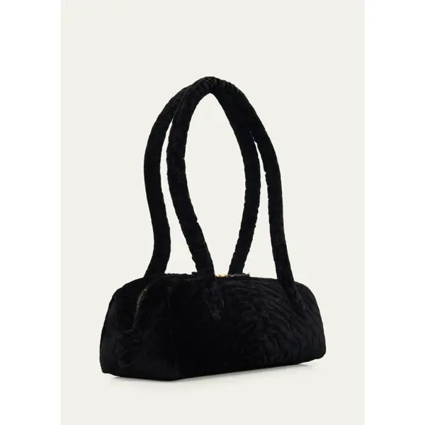 Alaïa Le Teckel Shaved Shearling Medium Shoulder Bag