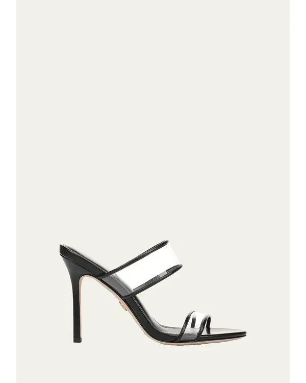 Veronica Beard 95mm Asha Leather Piping Jelly Sandals
