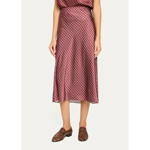Vince Ombrê Plaid Slip Skirt