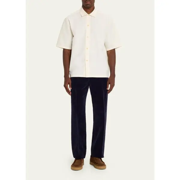 JIL SANDER Cotton-linen Velvet Trousers