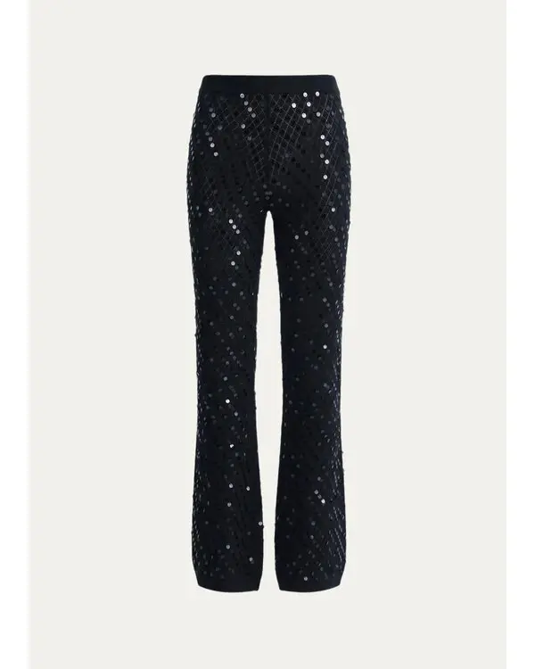 Diane Von Furstenberg Perry Pointelle Knit Paillette Pants